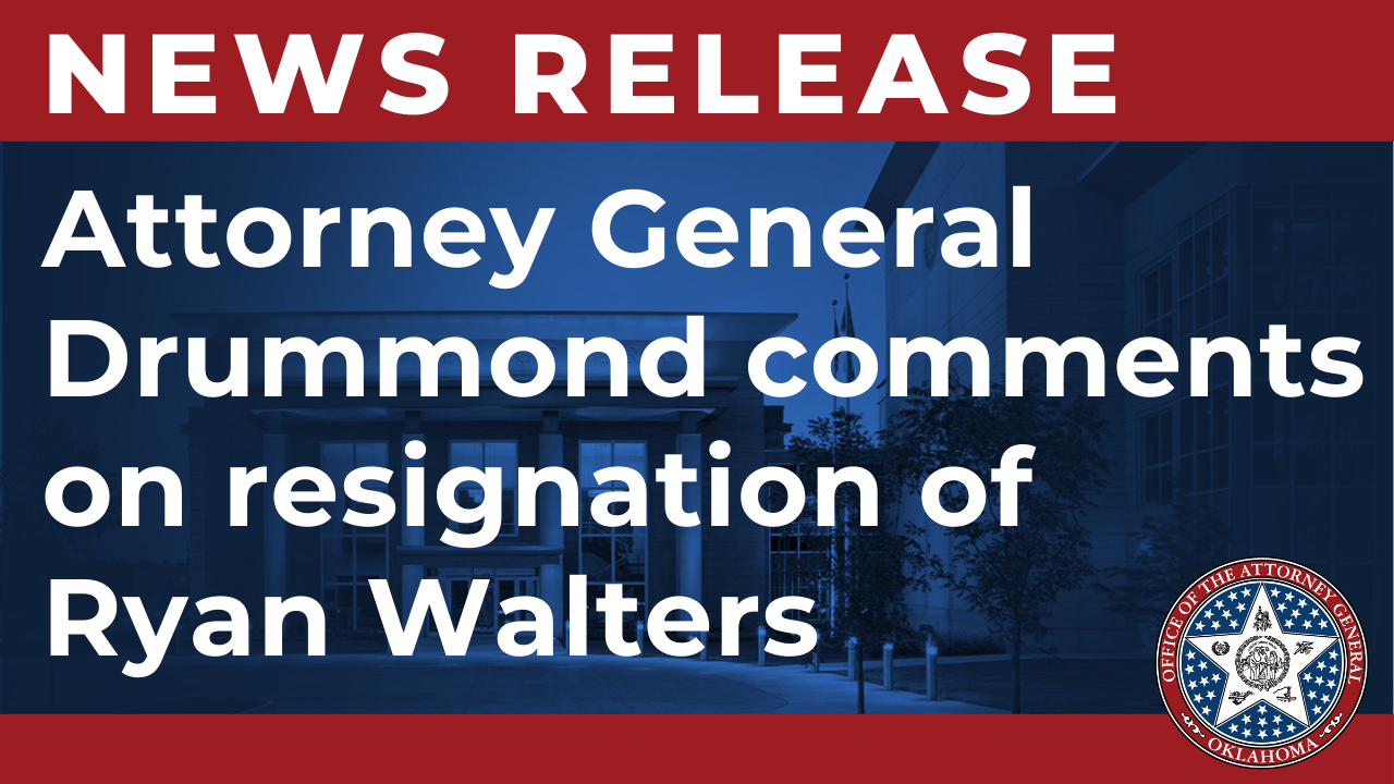 Attorney General Drummond comments on resignation of Ryan Walters