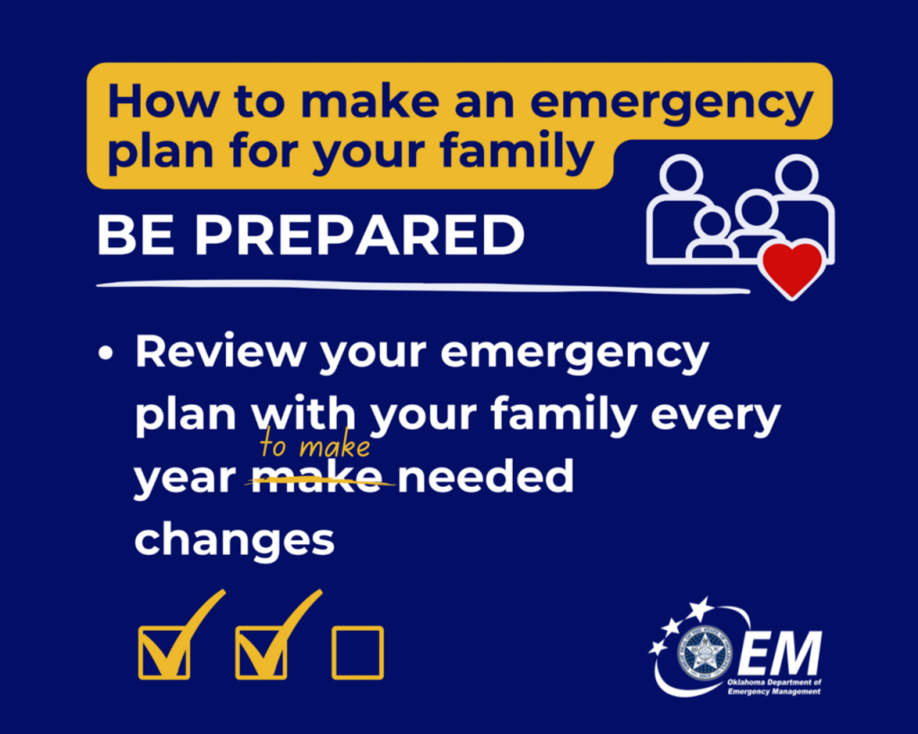 family emergency plan poster
