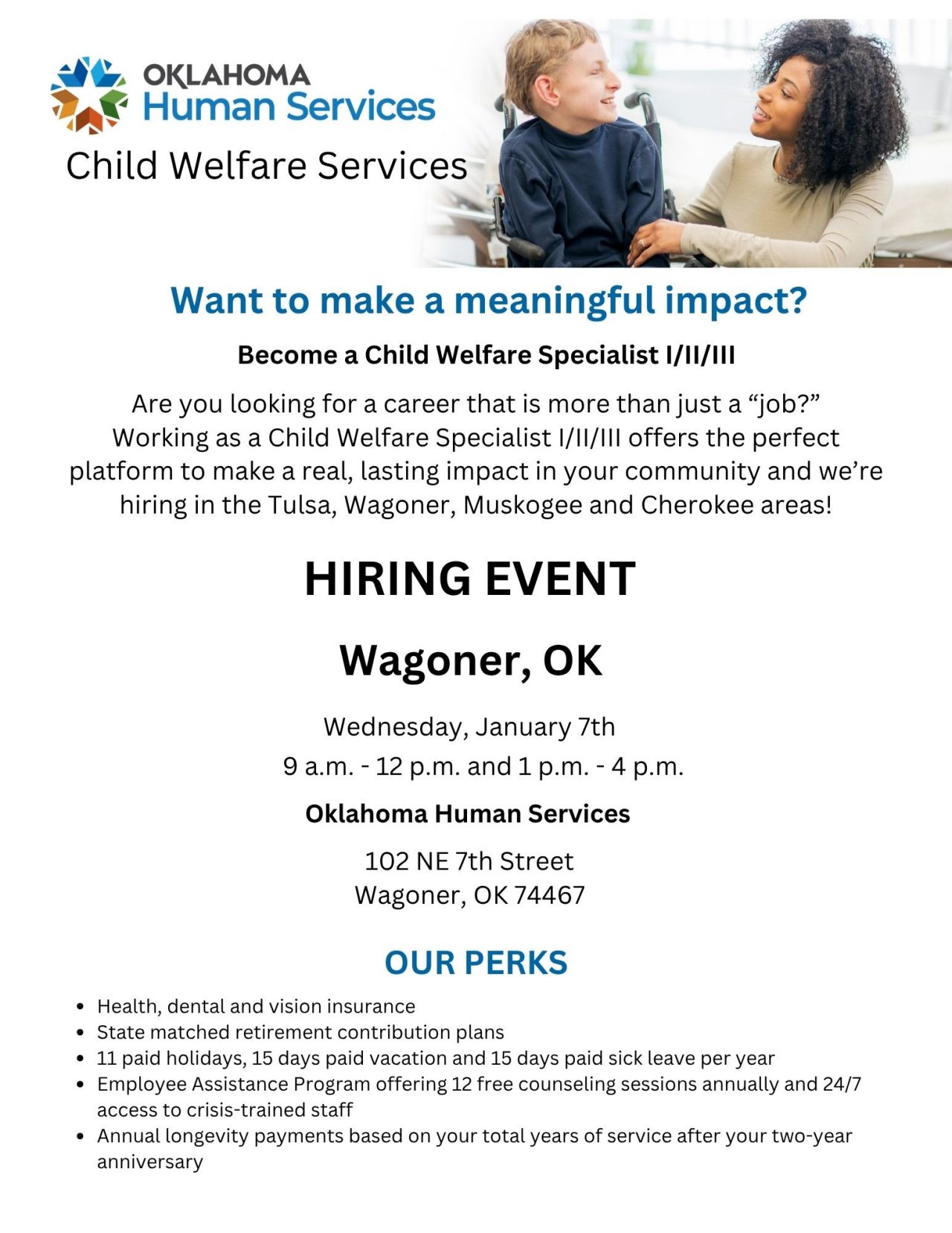 OKDHS Hiring Event - Wagoner